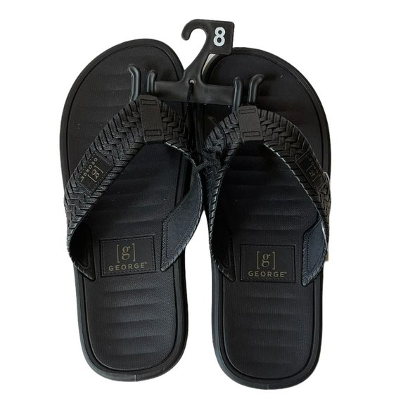 George | Shoes | Mens Sandal George Size 78 2 Color Black Nwt | Poshmark